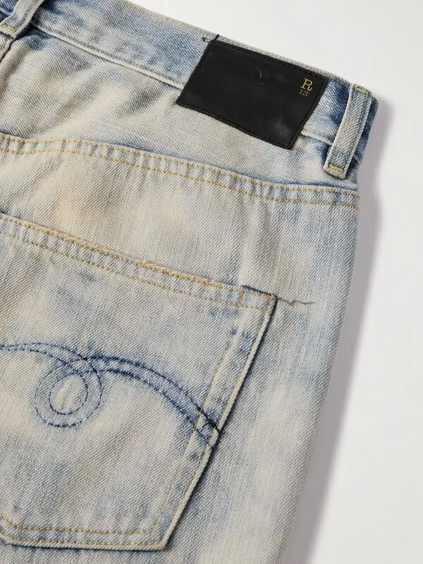 R13 X-bf Frayed Wide-leg Jeans