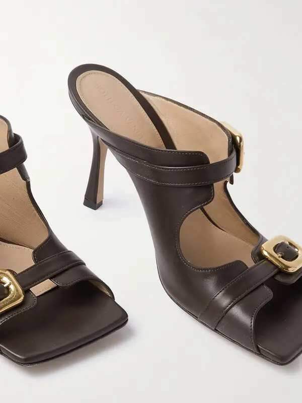 Bottega Veneta Stretch Buckle Leather Mules