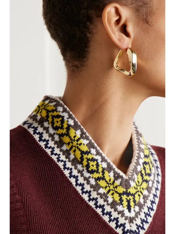 Bottega Veneta Plated Sterling Silver Hoop Earrings