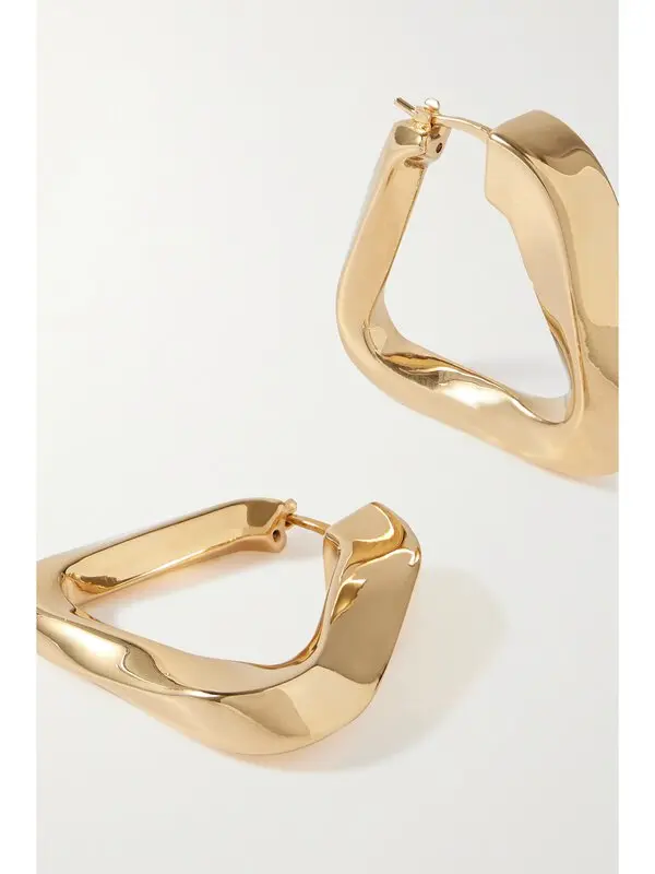 Bottega Veneta Plated Sterling Silver Hoop Earrings