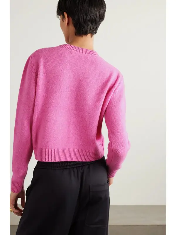 THE ELDER STATESMAN Cashmere Crew Neck Sweater - Pink