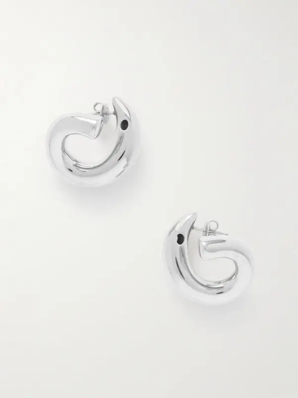 Bottega Veneta Sardine Hoop Earrings - Silver