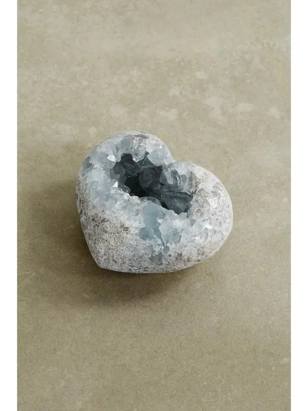 JIA JIA HOME Small Celestine Geode Heart - Blue