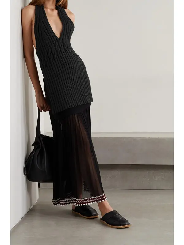 Proenza Schouler Cable-knit Halterneck Top