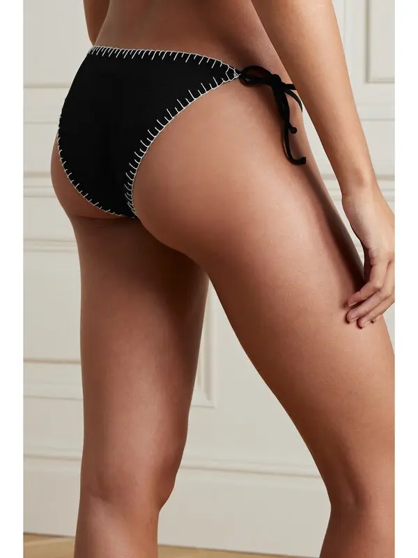 Marysia Sole' Embroidered Seersucker Bikini Briefs