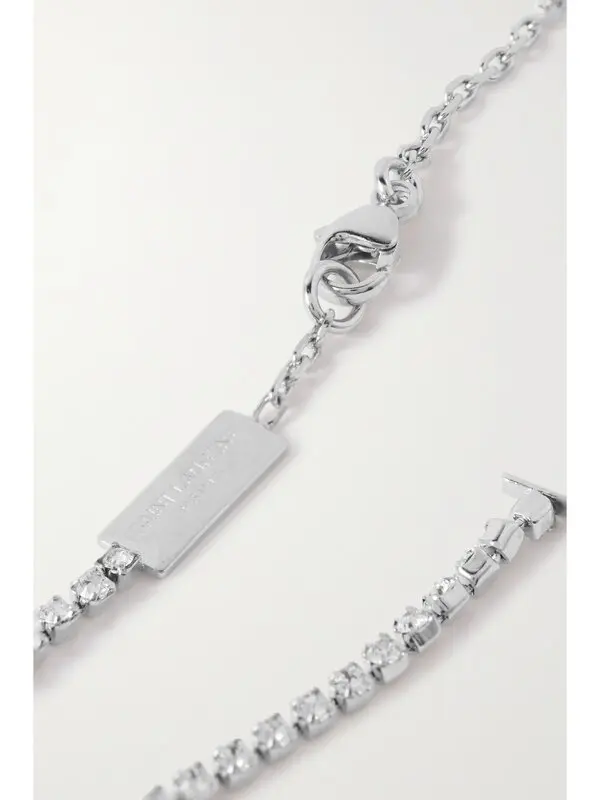 Saint Laurent Crystal Chain Bracelet - Silver