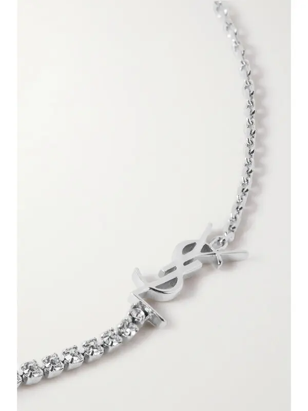 Saint Laurent Crystal Chain Bracelet - Silver
