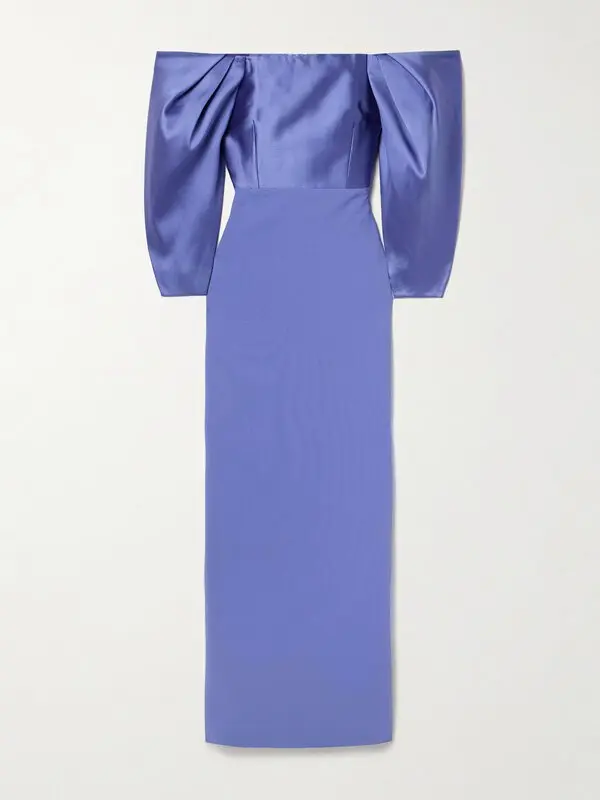 Solace London Melina Off-the-shoulder Gown - Blue