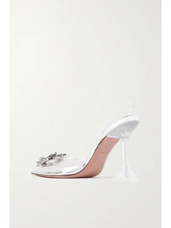 Amina Muaddi Begum Crystal-embellished Pvc Slingback Pumps