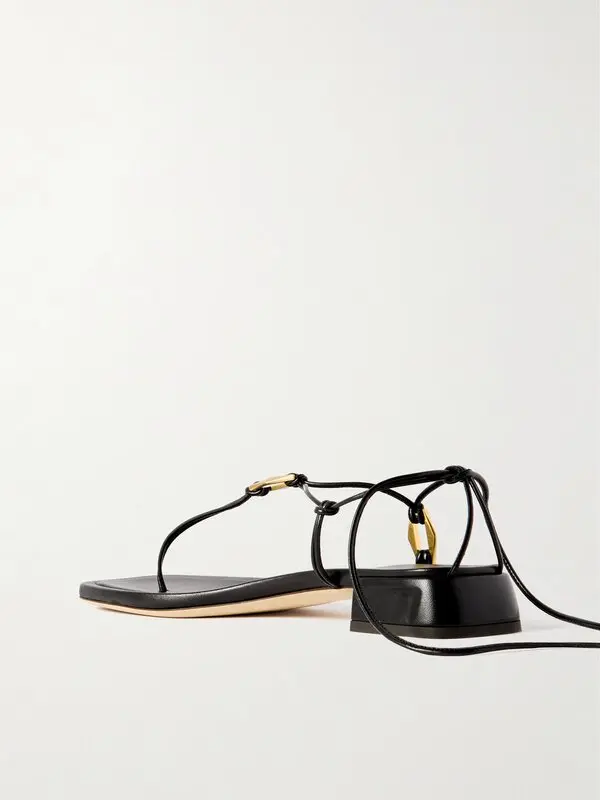 JIMMY CHOO Onyxia Embellished Leather Sandals