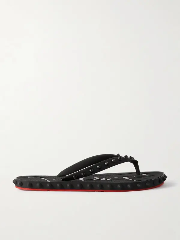 CHRISTIAN LOUBOUTIN Super Loubi Studded Flip Flops - Black