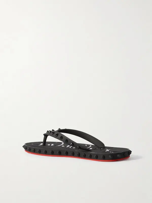 CHRISTIAN LOUBOUTIN Super Loubi Studded Flip Flops - Black