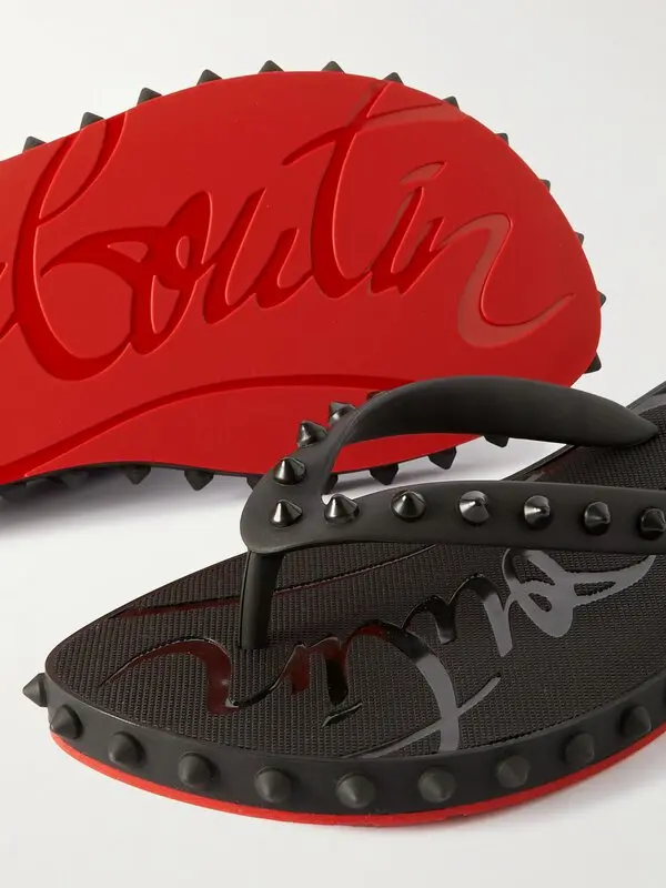 CHRISTIAN LOUBOUTIN Super Loubi Studded Flip Flops - Black