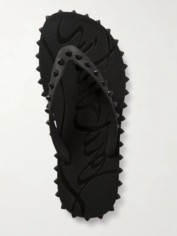 CHRISTIAN LOUBOUTIN Super Loubi Studded Flip Flops - Black