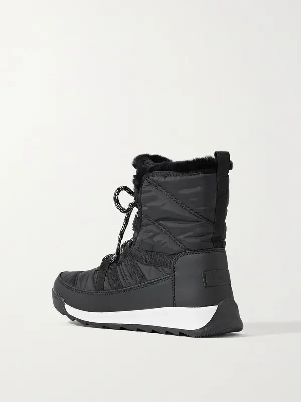 Sorel Whitney Ii Faux Fur-trimmed Shell Lace-up Ankle Boots