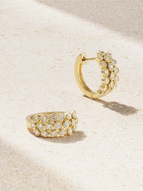 ANITA KO 18-karat Diamond Hoop Earrings - Gold