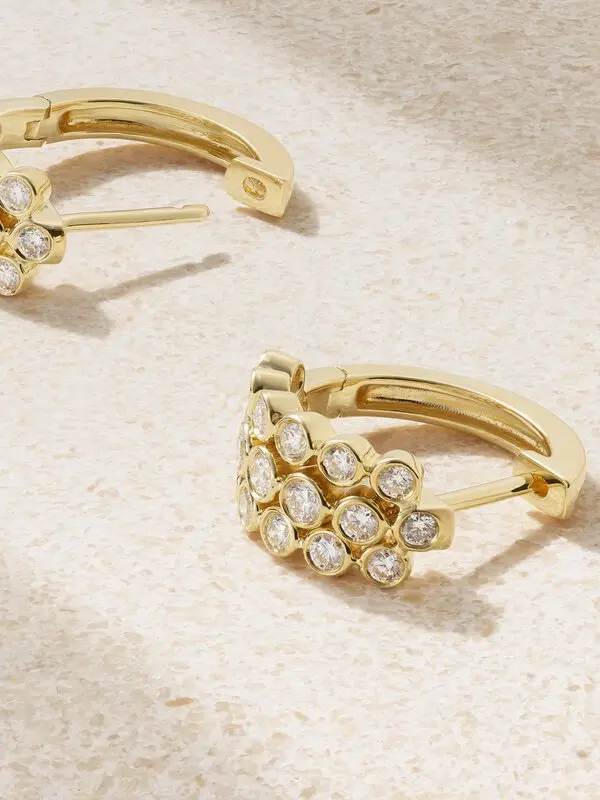 ANITA KO 18-karat Yellow Diamond Hoop Earrings