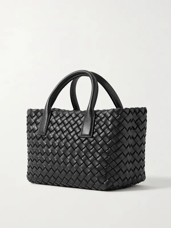 Bottega Veneta Cabat Mini Intrecciato Leather Tote - Black