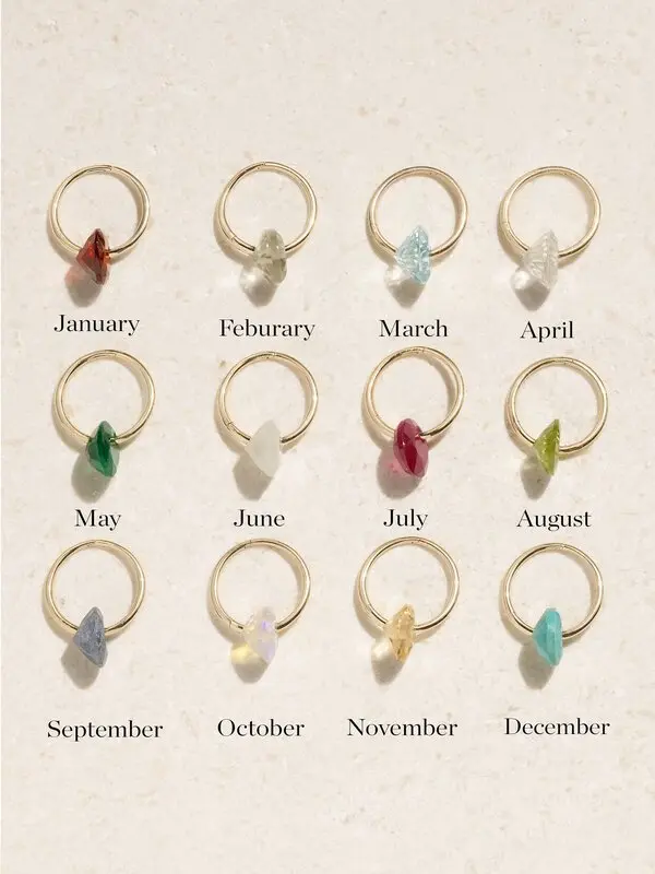 BY PARIAH Net Sustain Birthstone 14-karat Recycled Gold -stone Hoop Earring - Multi