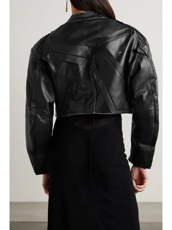Acne Studios Paneled Distressed Leather Jacket
