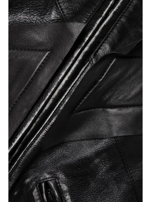Acne Studios Paneled Distressed Leather Jacket