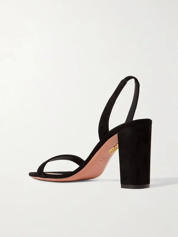 AQUAZZURA So Nude 85 Suede Slingback Sandals