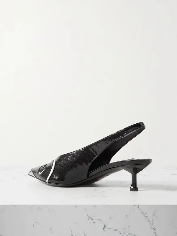 Emilio Pucci Studded Leather Slingback Pumps