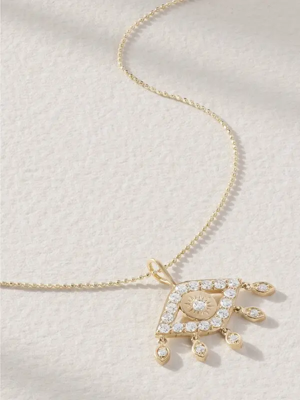 SYDNEY EVAN 14-karat Diamond Evil Eye Necklace - Gold