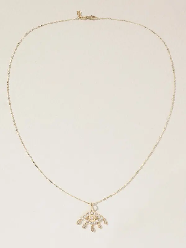 SYDNEY EVAN 14-karat Diamond Evil Eye Necklace