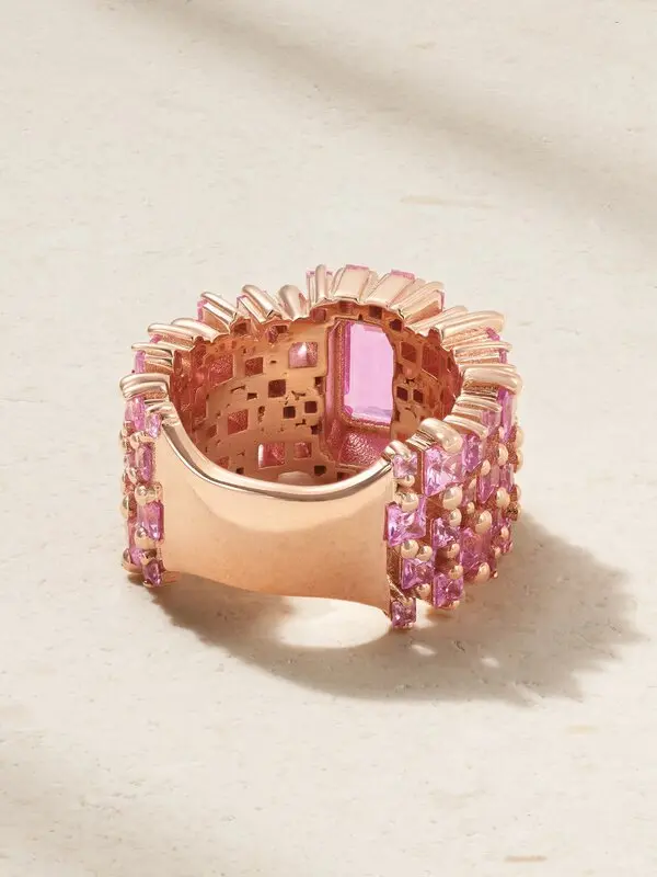 SUZANNE KALAN 18 Karat Rose Sapphire And Diamond Ring