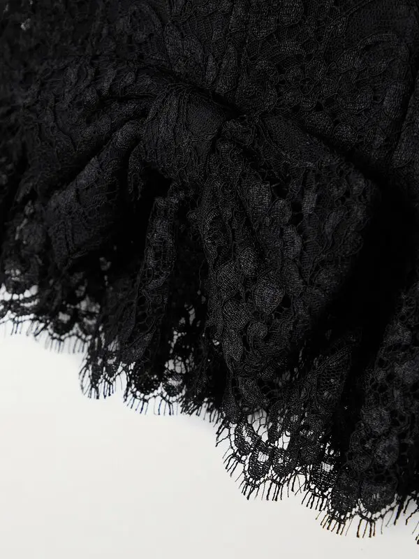 Alessandra Rich Strapless Lace Bustier Top With Bow