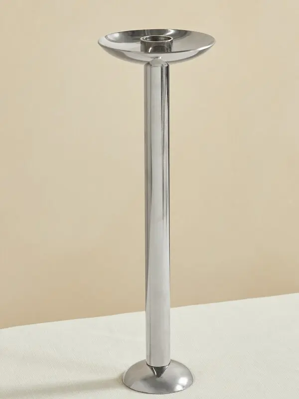 LOUISE ROE Champagne Stainless Steel Candle Holder - Silver