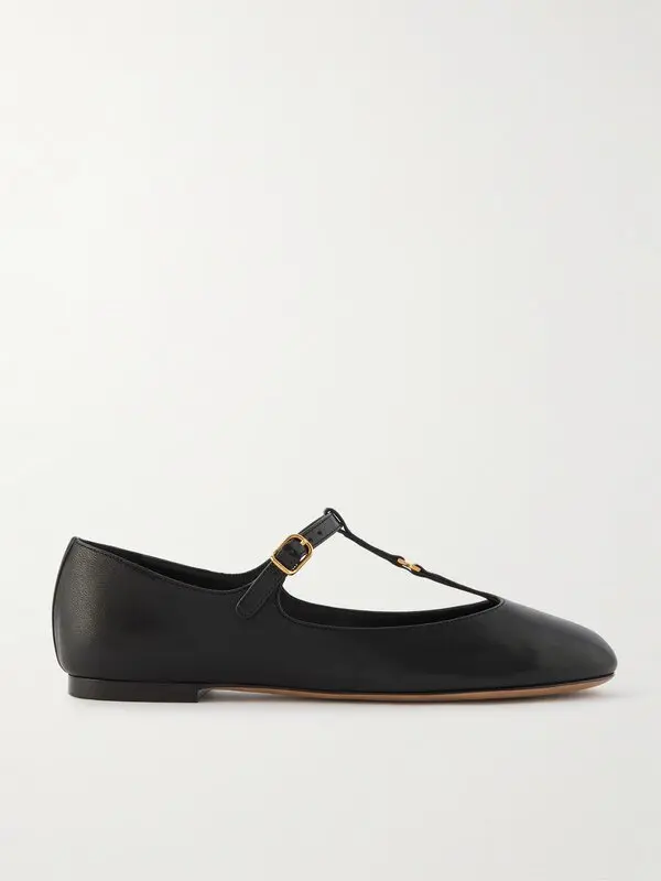 Chloé Marcie Embellished Leather Ballet Flats - Black