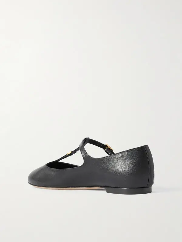Chloé Marcie Embellished Leather Ballet Flats - Black