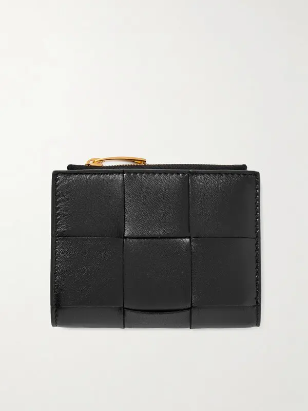 Bottega Veneta Cassette Intrecciato Leather Wallet - Black