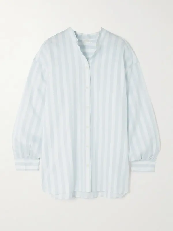 ERES Siesta Vacances Striped Cotton-poplin Pajama Shirt - Blue