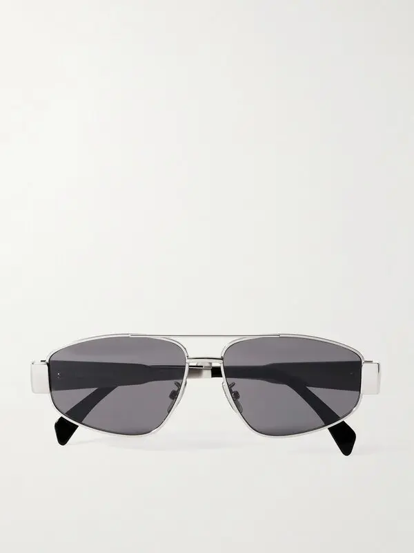 Celine Triomphe Aviator Sunglasses - Silver