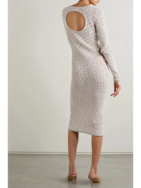 Acne Studios Crocheted Stretch Cotton-blend Midi Dress