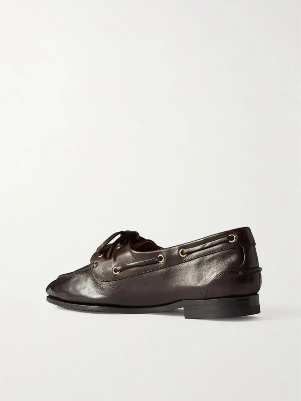 Bally Pathy Leather Boat Shoes - Brown