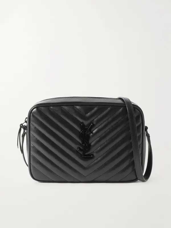 Saint Laurent Loulou Medium Matelassé Leather Shoulder Bag - Black