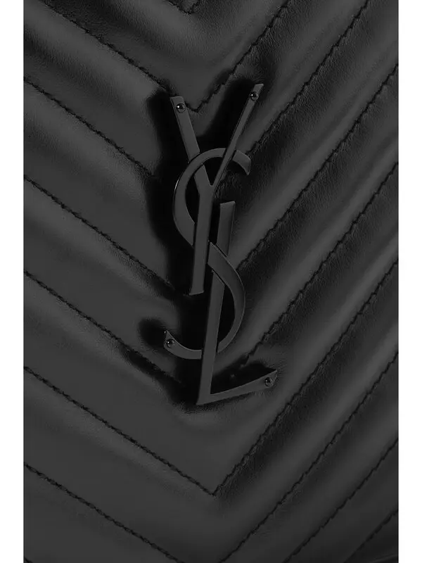 Saint Laurent Loulou Medium Matelassé Leather Shoulder Bag - Black