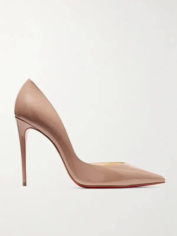 CHRISTIAN LOUBOUTIN Iriza 100 Patent Leather Pumps - Neutrals