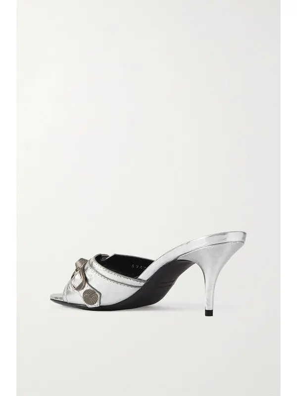 Balenciaga Cagole Metallic Leather Mules