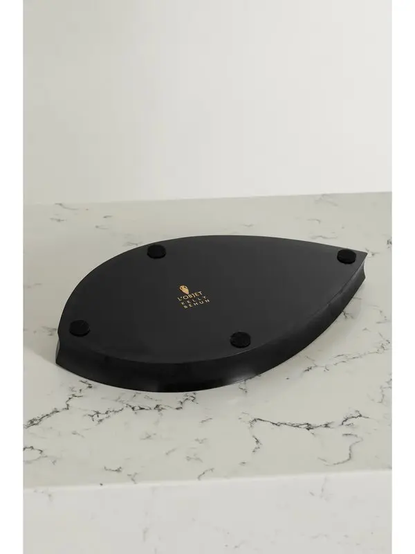 L'Objet Kelly Behun Wide Eye Resin, Shell, And Brass Tray