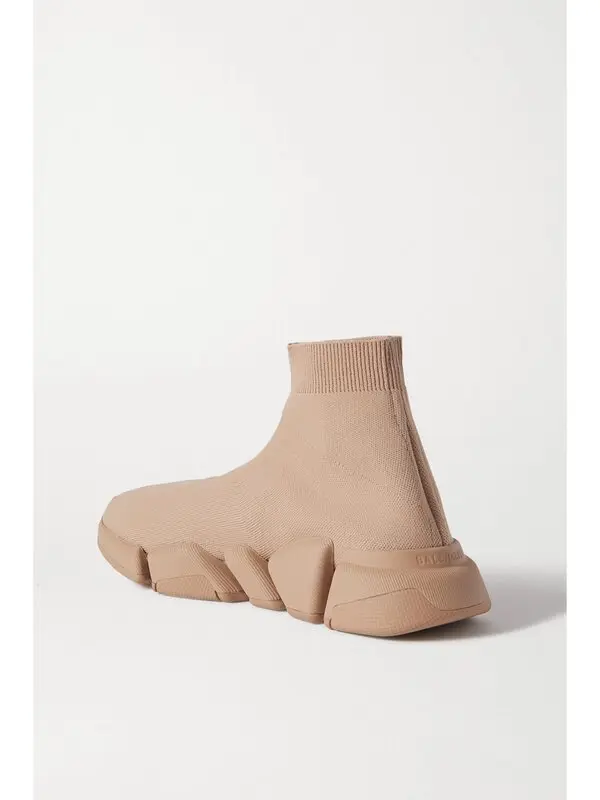 Balenciaga Speed 2.0 Stretch-knit High-top Sneakers - Neutrals