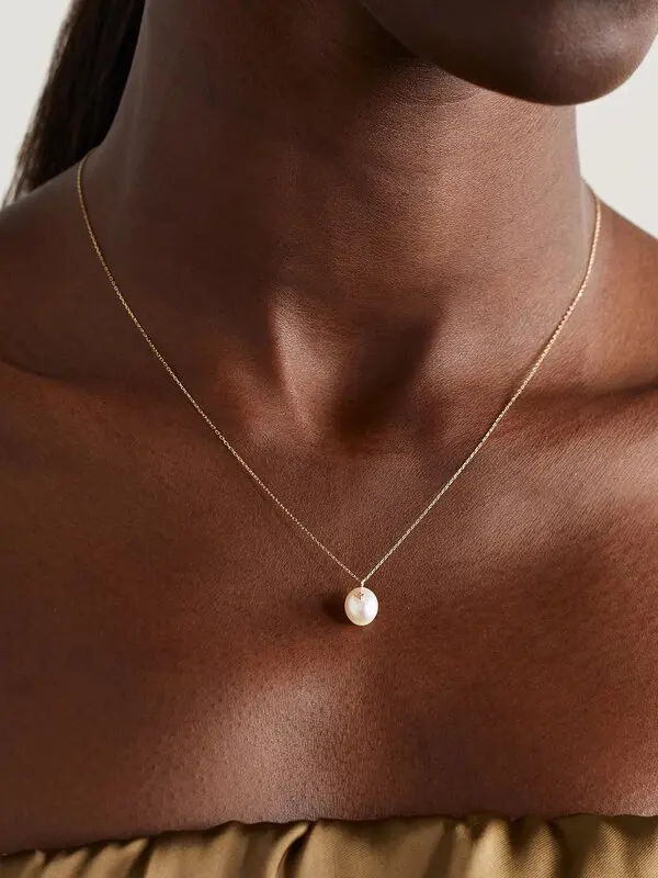Mateo 14k Gold Pearl And Diamond Necklace