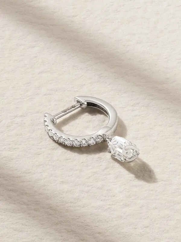 ANITA KO 18-karat Diamond Huggie Earring - Silver