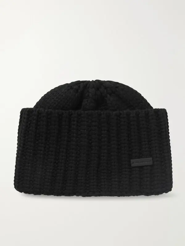 Saint Laurent Ribbed Cashmere Beanie - Black
