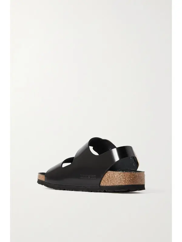 BIRKENSTOCK Milano Glossed-leather Slingback Sandals With Big Buckles