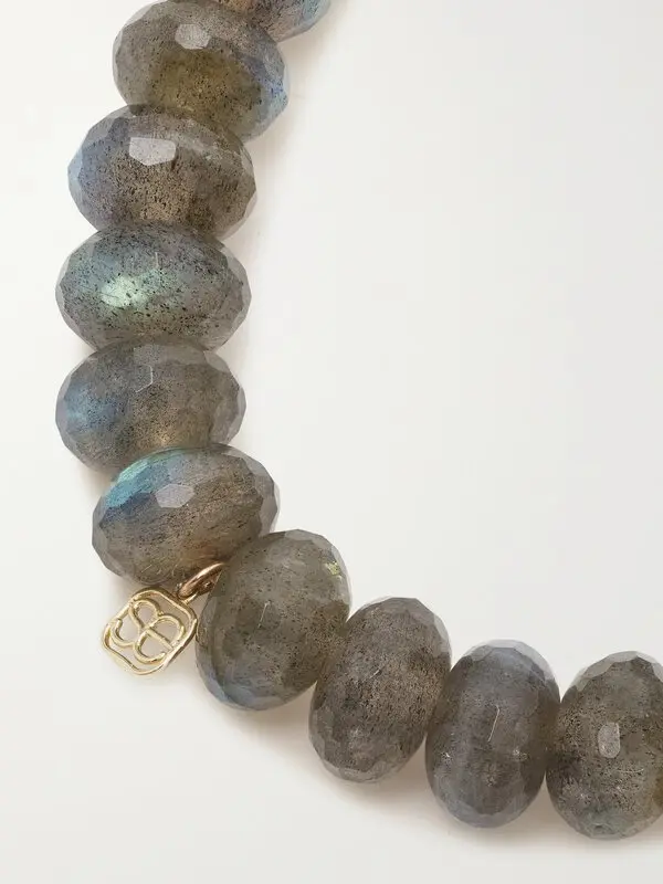 SYDNEY EVAN Lightning Bolt 14-karat Gold, Labradorite And Diamond Bracelet